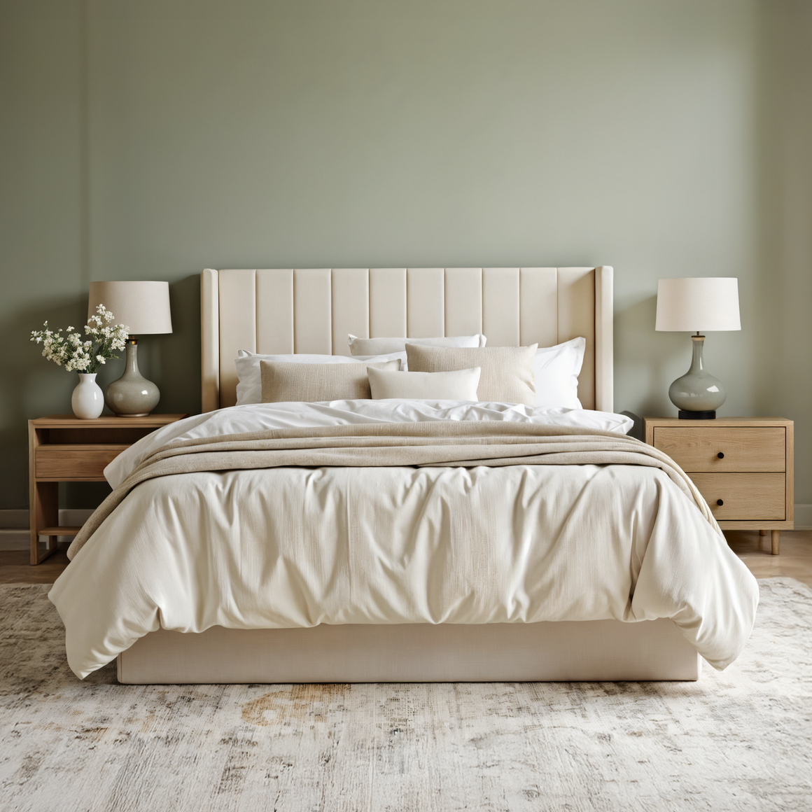 Jenny Cream Linen Storage Bed - Bed Frames - Aykah Bedroom Furniture ...