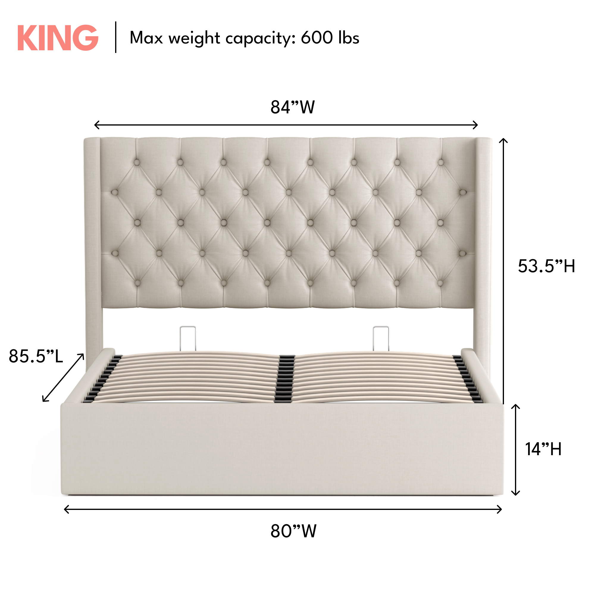 Nora Beige Storage Bed - Bed Frames - Aykah Bedroom Furniture – aykah